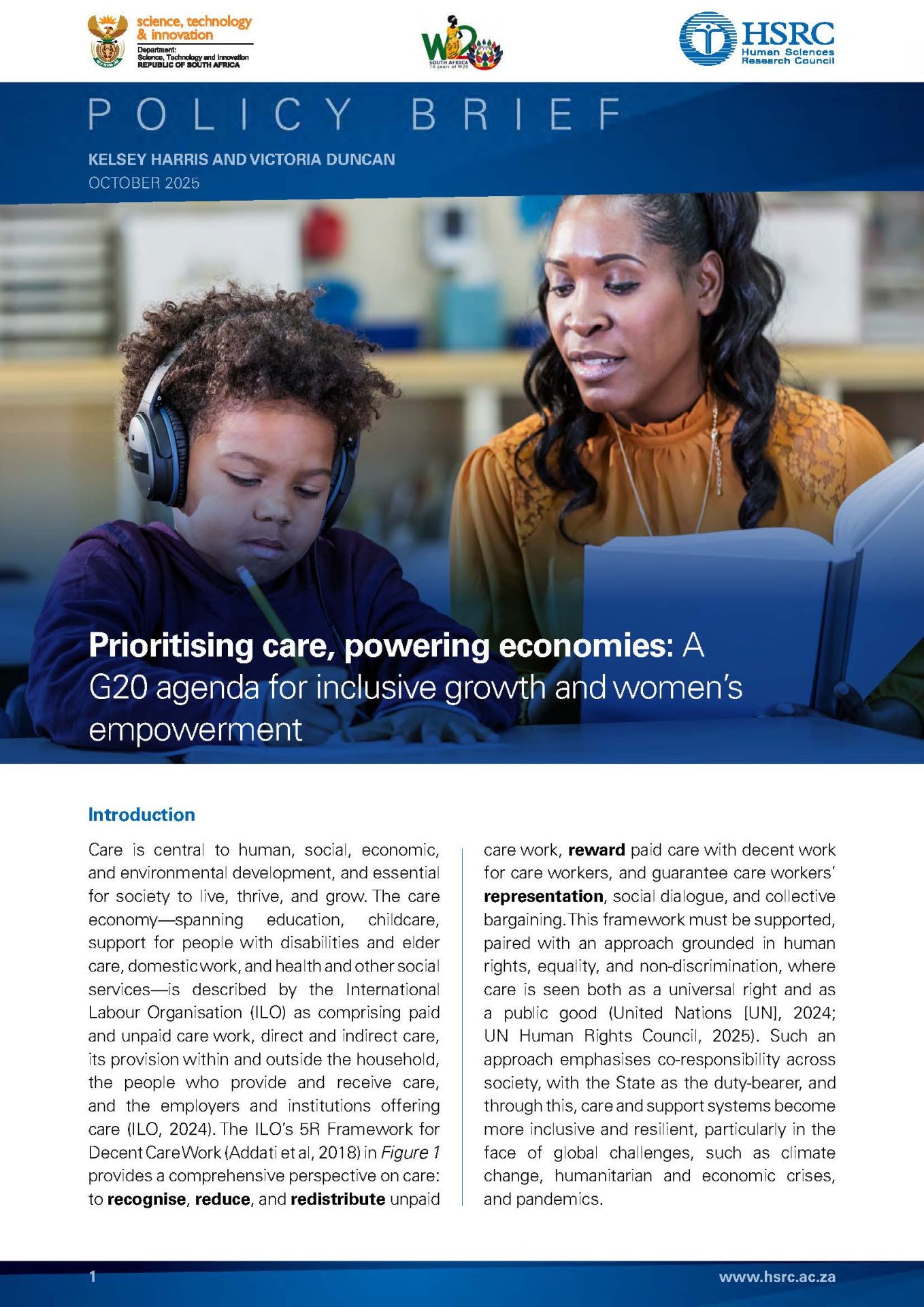 Prioritising Care, Powering Economies: A G20 Agenda for Inclusive ...